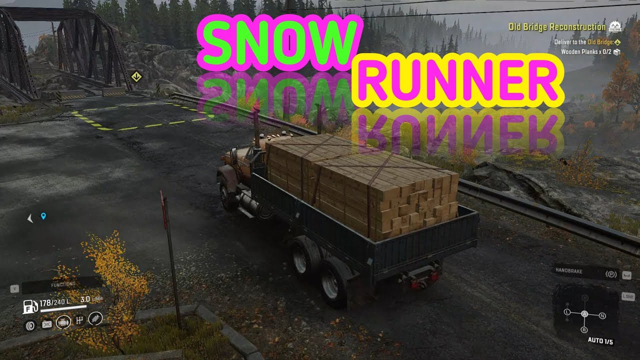Snow Runner - Old Bridge Reconstruction - Walkthrough delivery wooden ...