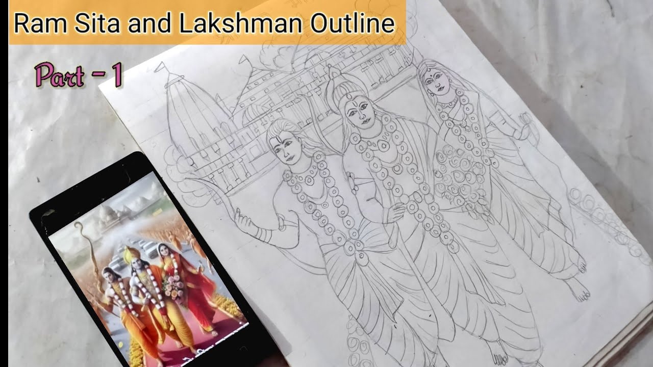 Tutorial : Ram Sita and Lakshman Outline || Ram Sita Ayodhya Aagman ...