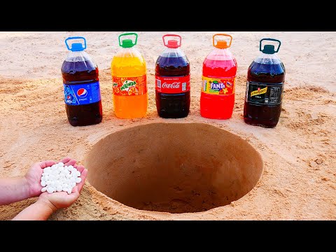Big Coca Cola, Mirinda, Schweppes Cola, Pepsi, Fanta vs Mentos Underground