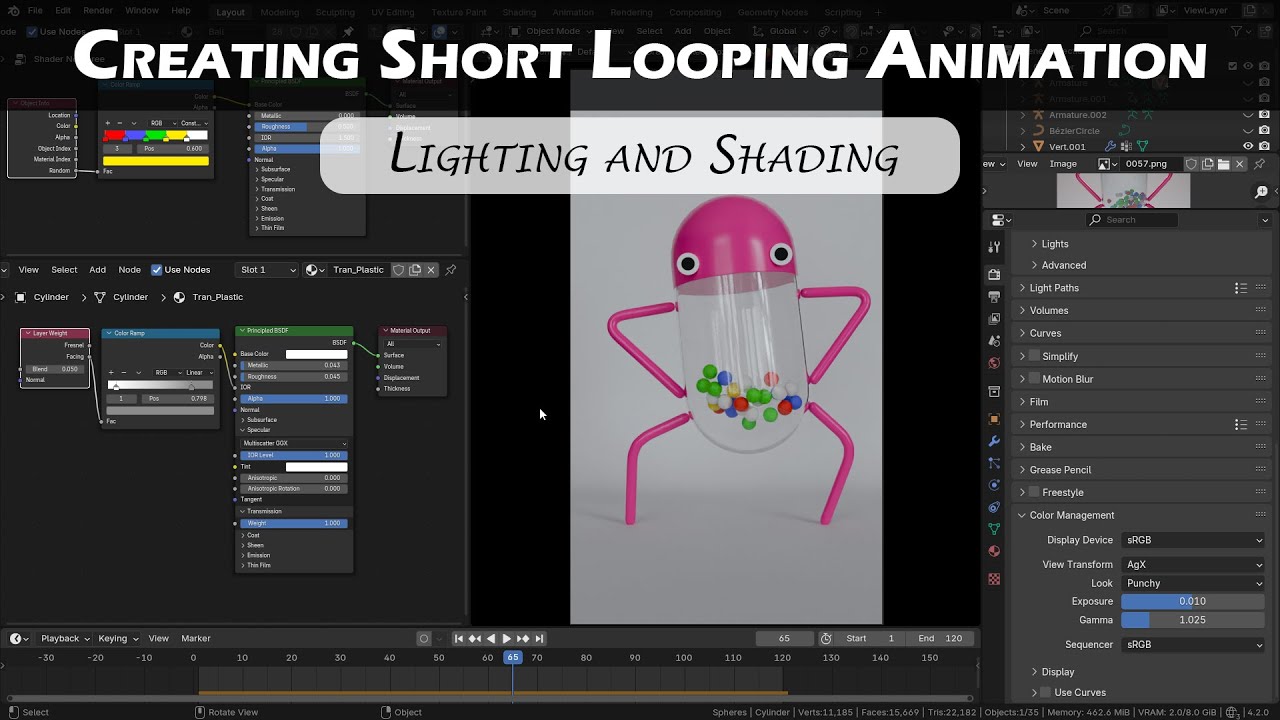 Creating Short Looping Animation in Blender || Lighting and Shading ...