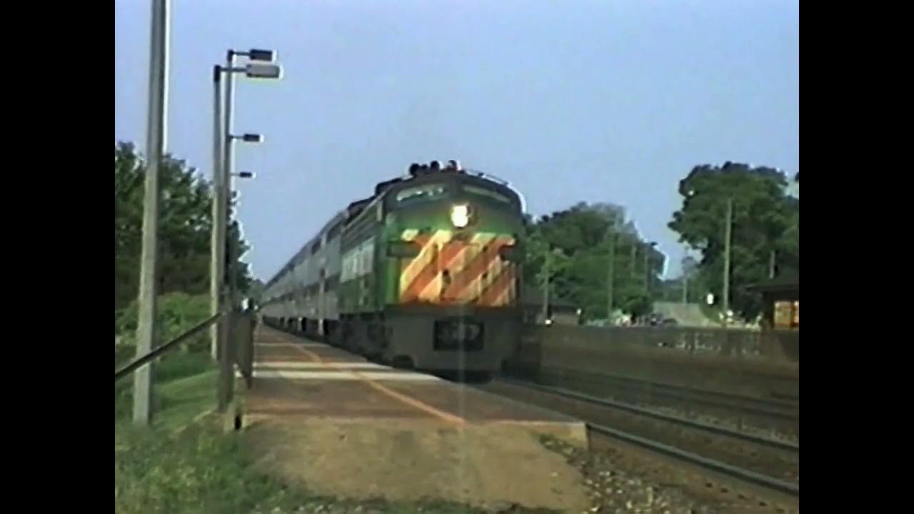 Metra/BN E unit 9906 outbound station stop at Lisle, ILL June 1991 - YouTube