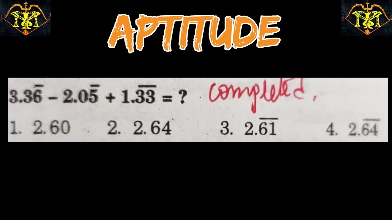 Numerical Aptitude Test Questions and Answers| Quantitative Aptitude ...