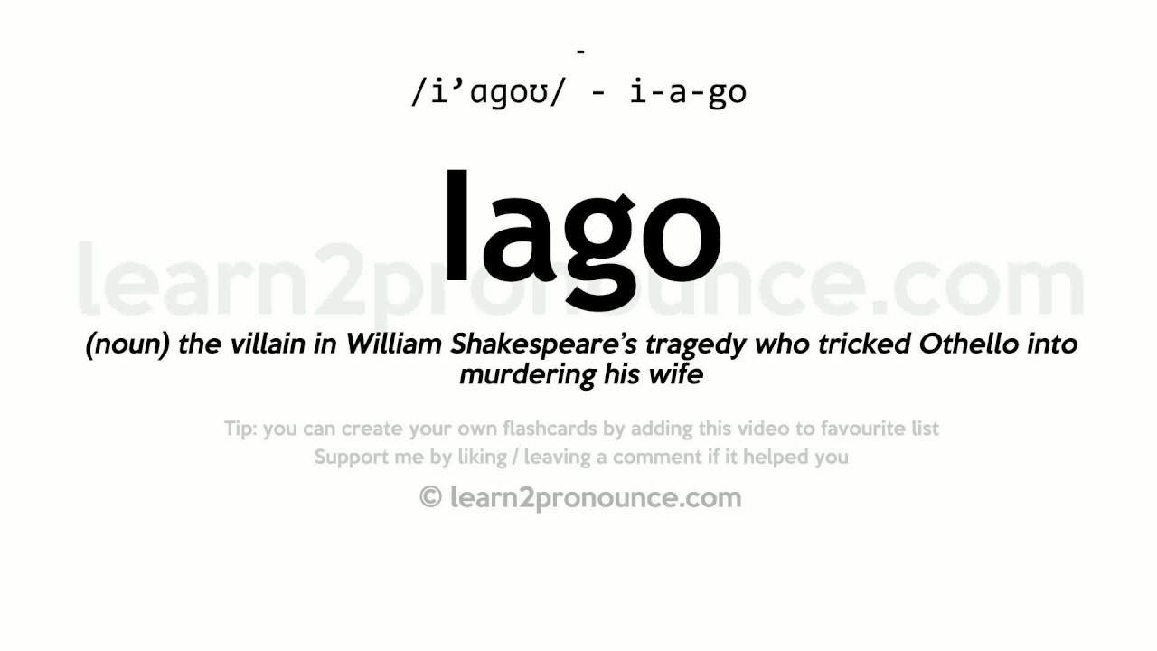 Pronunciation of Iago | Definition of Iago - YouTube