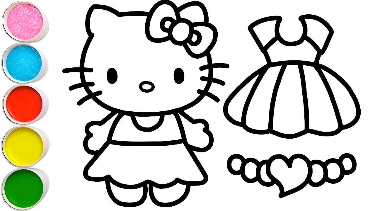 Hello Kitty Drawing, Painting & Colouring For Kids and Toddlers | How ...