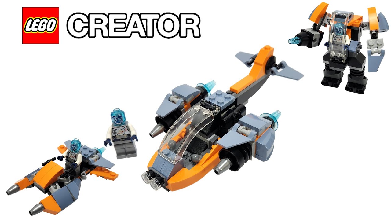 LEGO Creator 3-in-1 31111 Cyber Drone 3 in 1 - ALL Builds - LEGO Speed ...