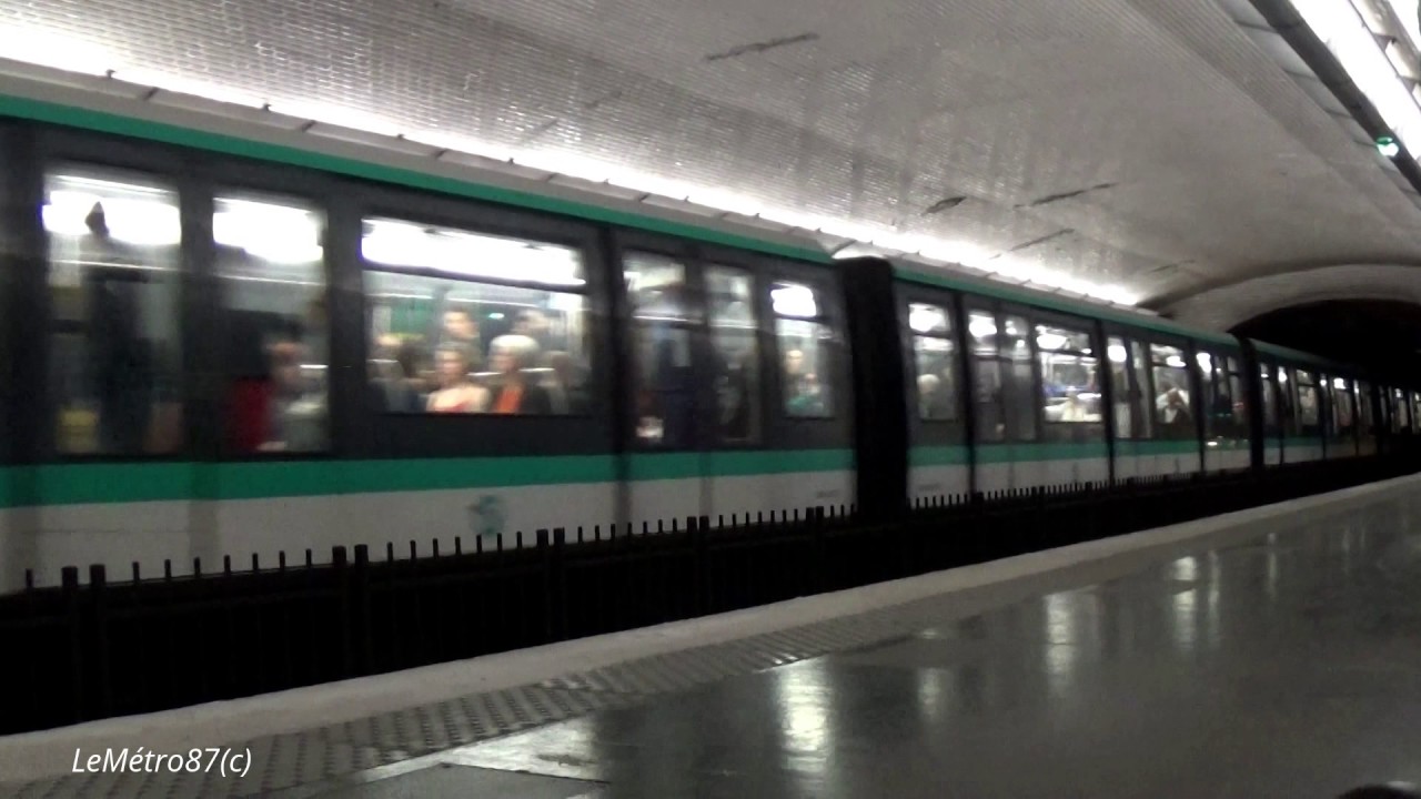 RATP Paris Métro MP89 sur la ligne 4 arrivée à St. Sulpice - YouTube