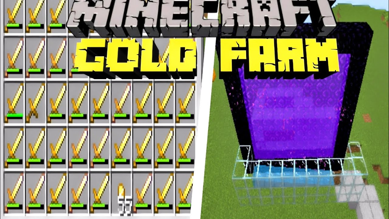 MINECRAFT HOW TO MAKE GOLD FARM IN POCKET EDITION - YouTube