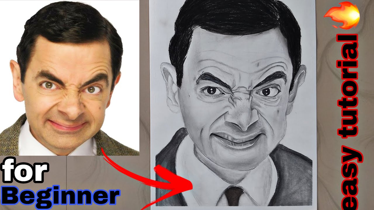 Mr been sketch step by step | How to draw Mr been | Mr been painting ...