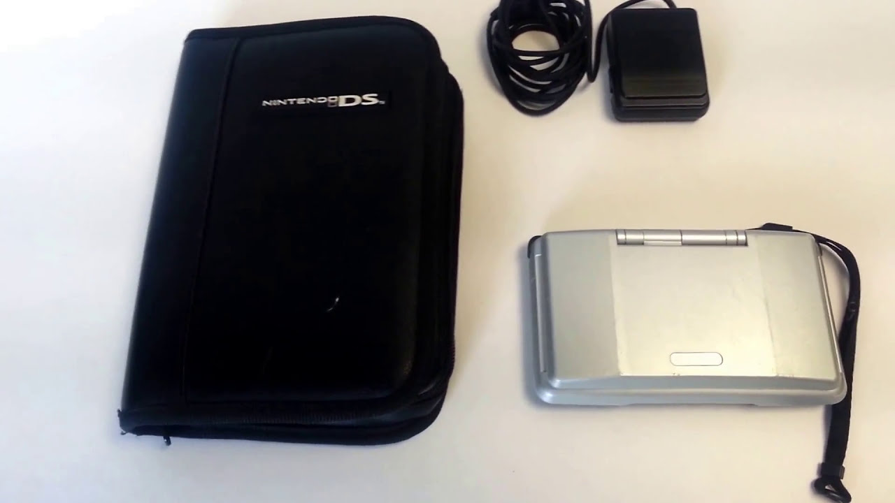 Nintendo DS Platinum Silver Handheld System Bundle w/Case, Charger ...