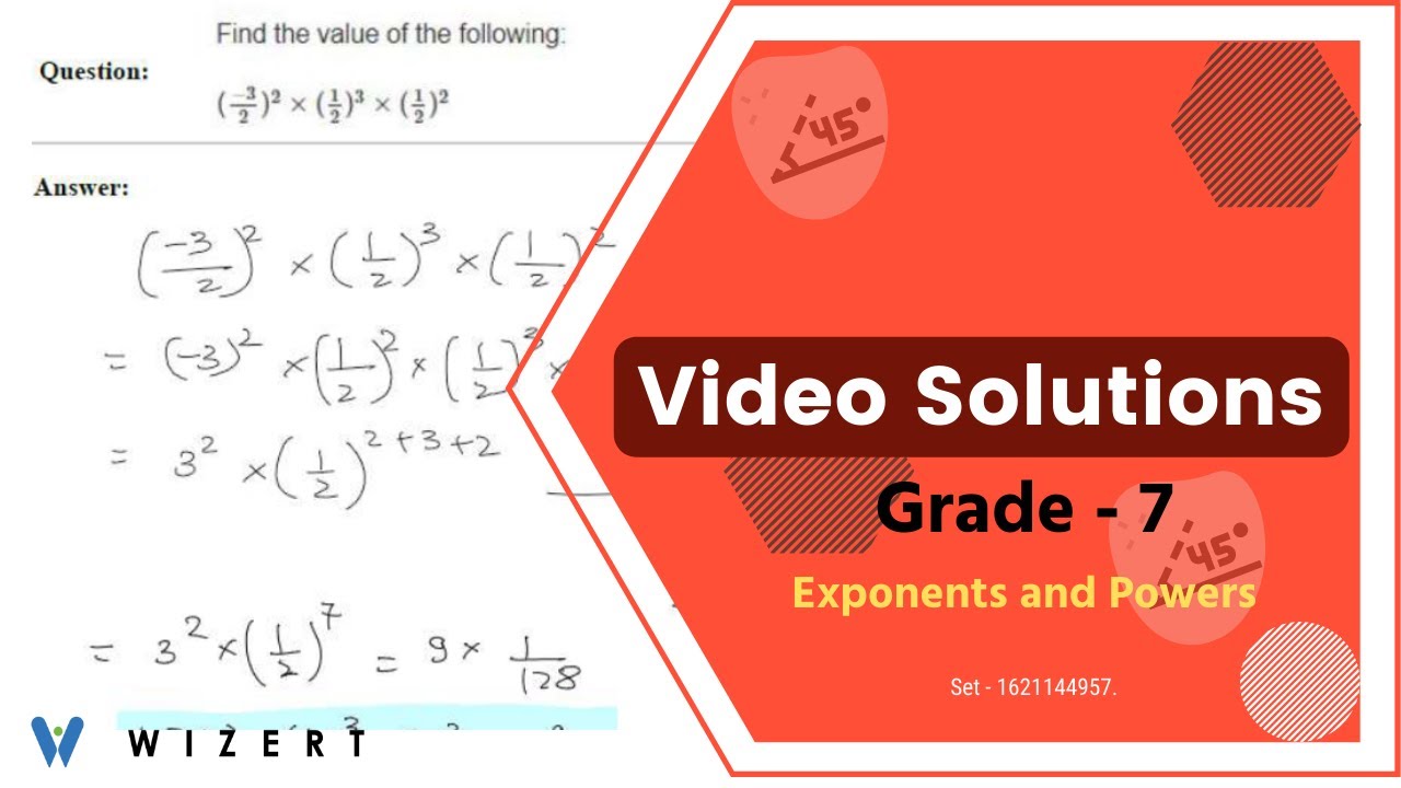 Grade 7 Maths Exponents and Powers Word problems - Set 1621144957 - YouTube