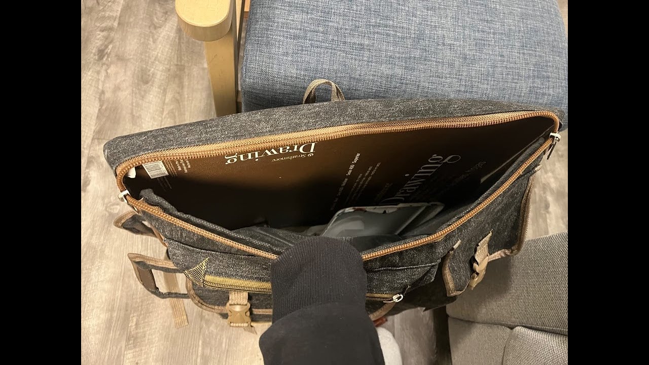 TRANSON Art Portfolio Case Artist Backpack Canvas Bag Large 26 x 19 ...