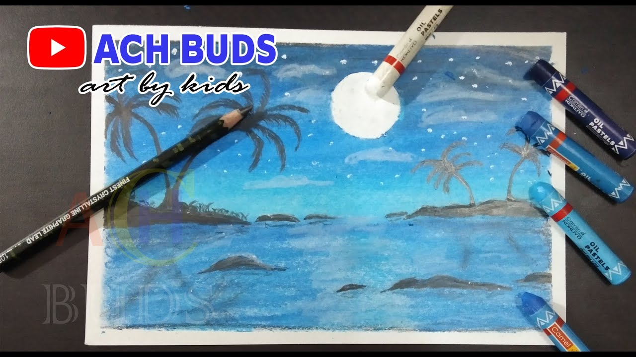 Sunrise in Blue Shade Art Step By Step for Beginners - YouTube