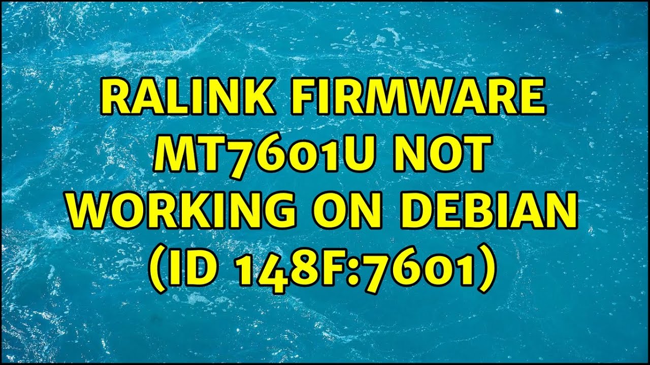 Ralink firmware mt7601u not working on debian (ID 148f:7601) - YouTube