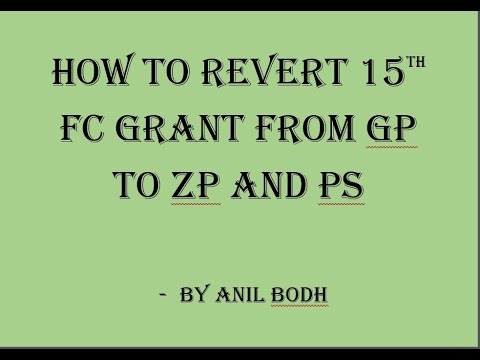 eGramswaraj- How to revert 15th FC grant to ZP and PS - YouTube