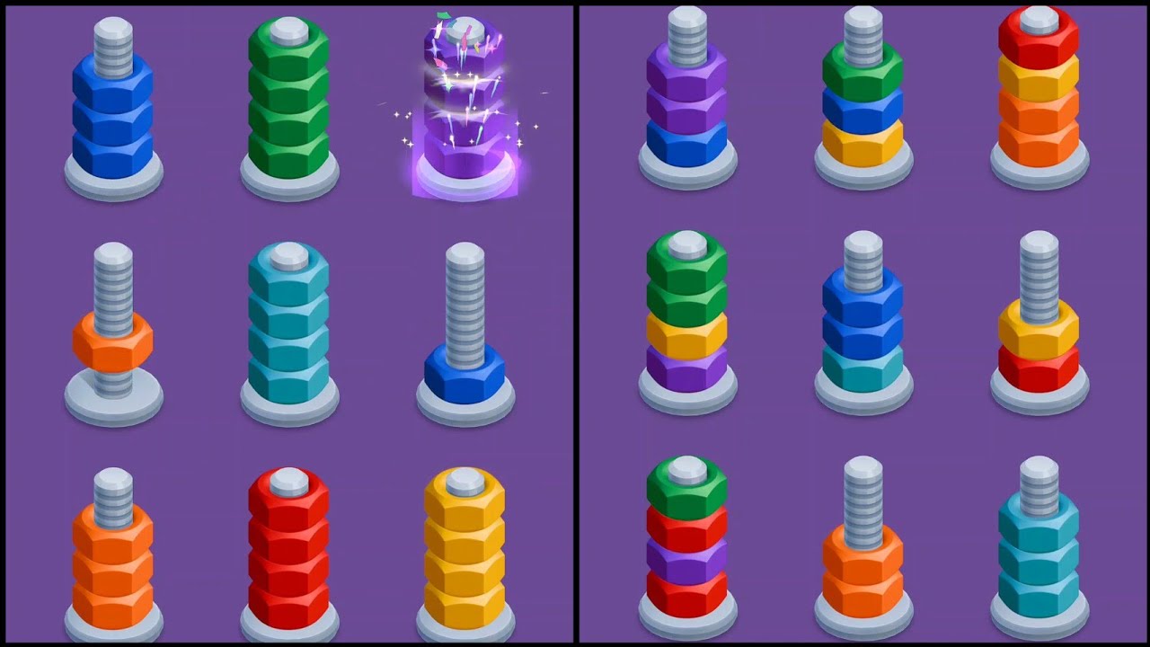 Nuts Sort Master Walkthrough 7, ios Gameplay Simulator Think Brain ...