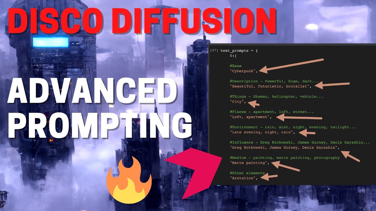 DISCO DIFFUSION 4 & 5 - Advanced Prompting Tutorial for Pros! (5 Tips ...