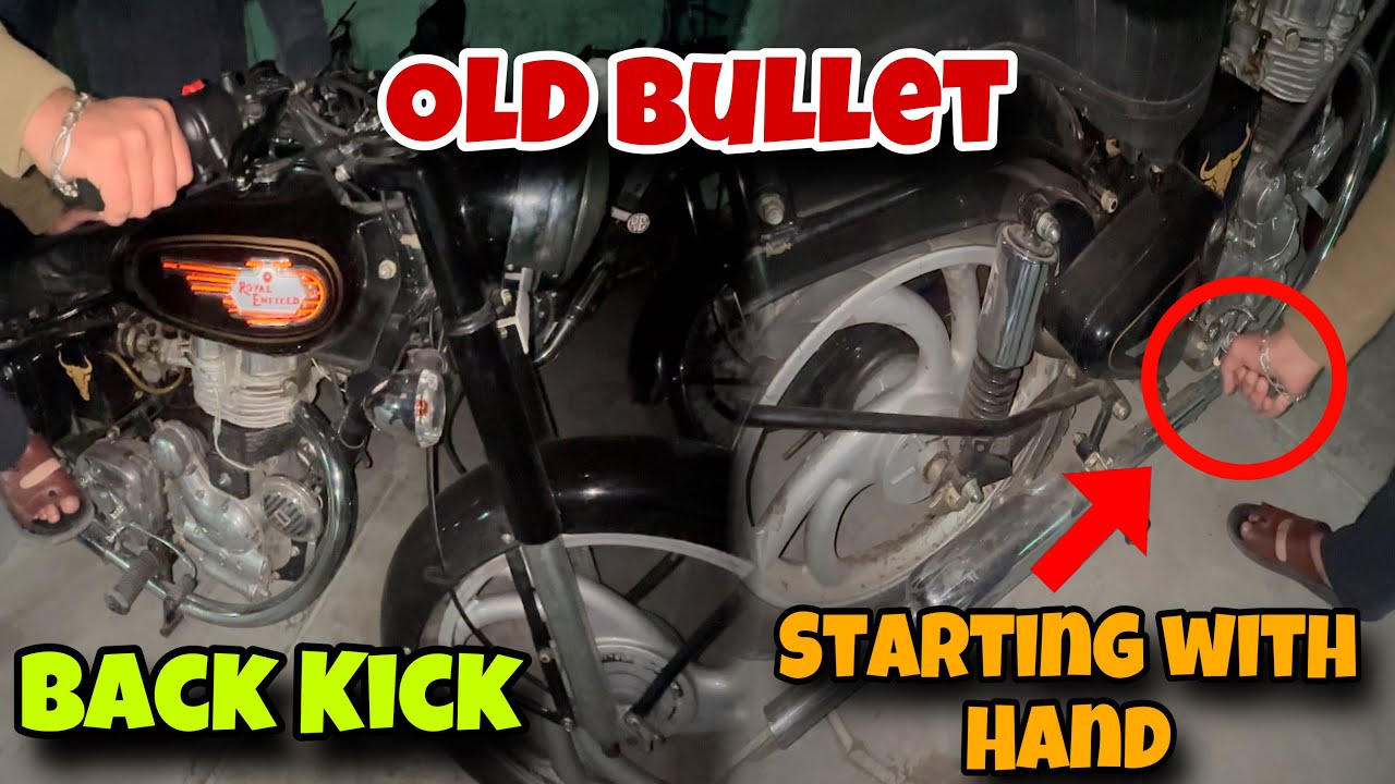 Starting Old Bullet With Hand 😱 Patake🔥 Back Kick 😨 Raat Ko Ladai Ho ...