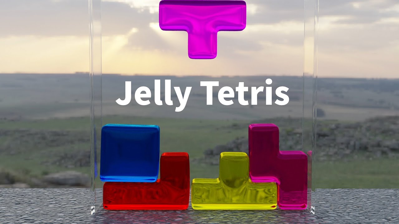 Jelly Tetris ,Blender ,Softbody Tetris - YouTube