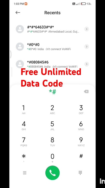 Free Unlimited Internet #secret codes - YouTube