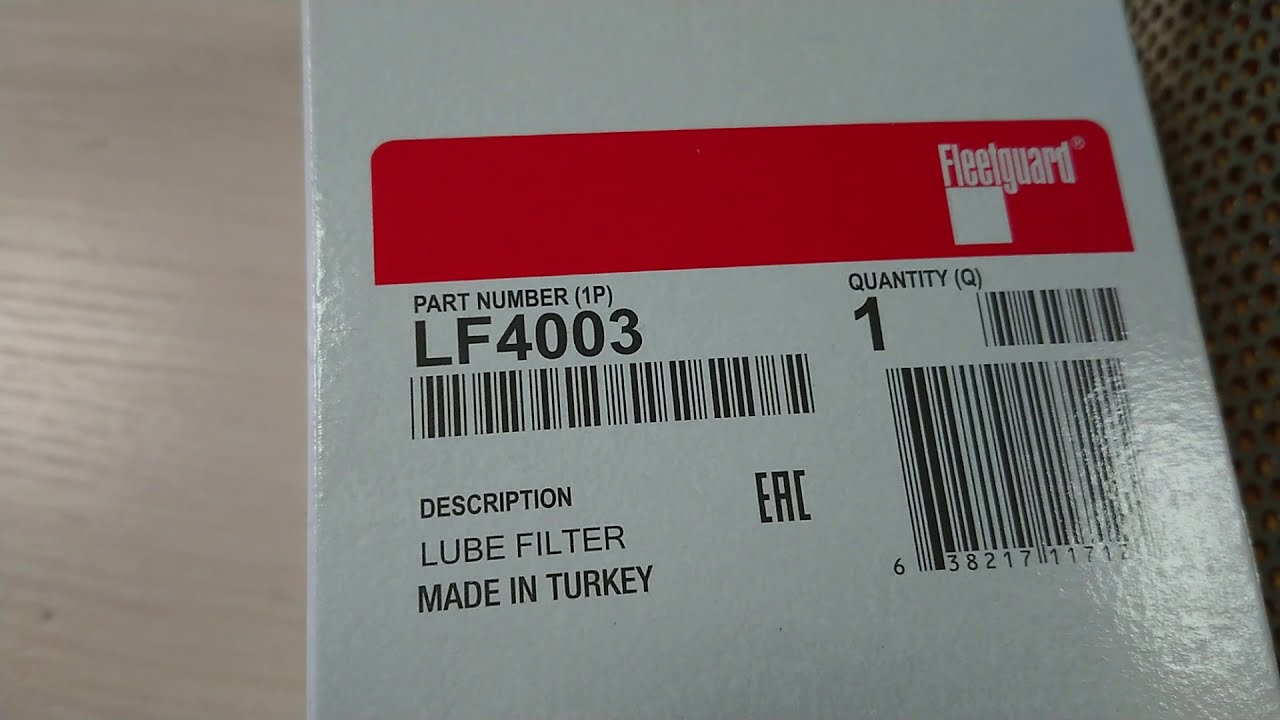 FLEETGUARD LF4003 фильтр масляный - YouTube