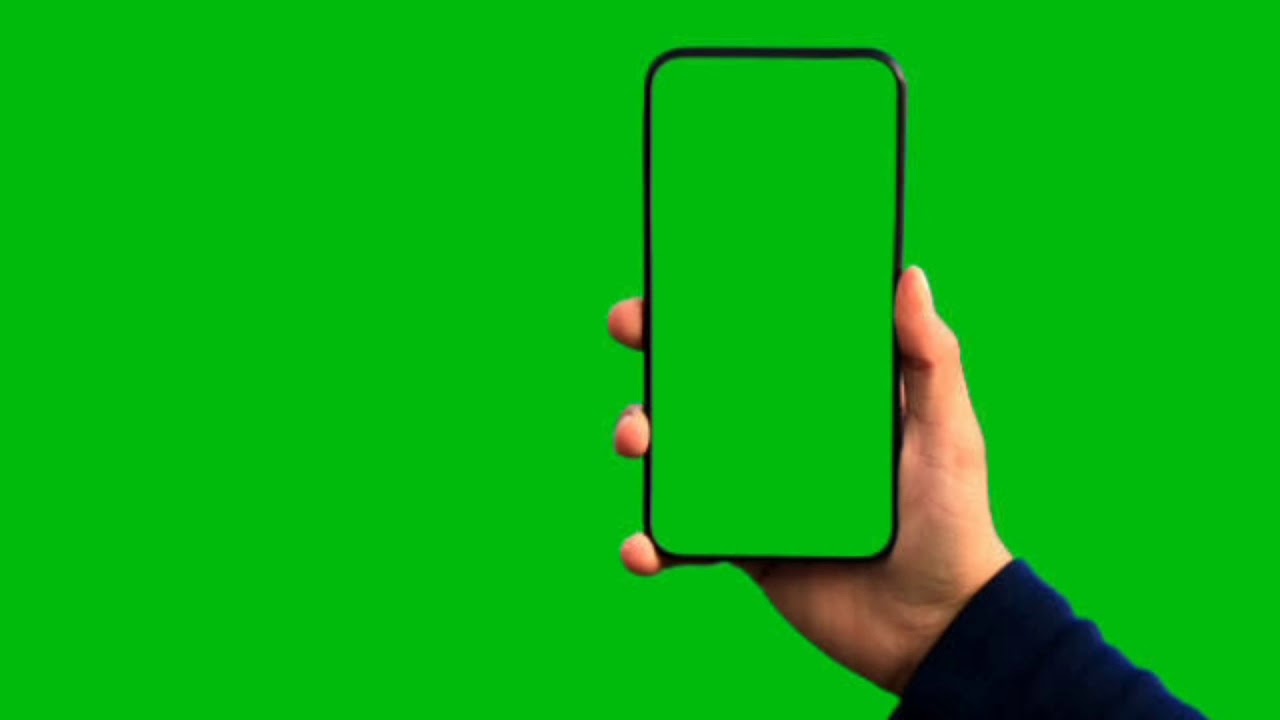 Mobile frame green screen with hand | green screen phone frame with ...