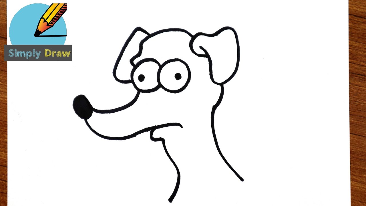 simpsons dog drawing || How to draw simpsons dog - YouTube