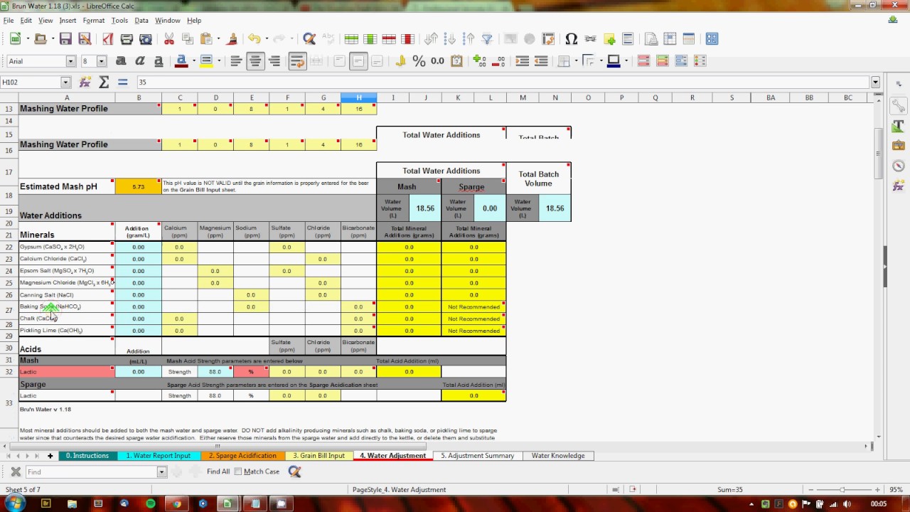 Bru'n Water Simplified Use for No Sparge and 100% RO water - YouTube