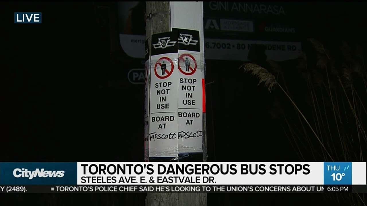 TTC shuts down bus stop where woman was fatally struck - YouTube