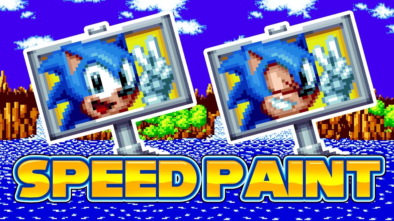 Sonic Mania Pixel Art Win Logo Speed Paint - YouTube