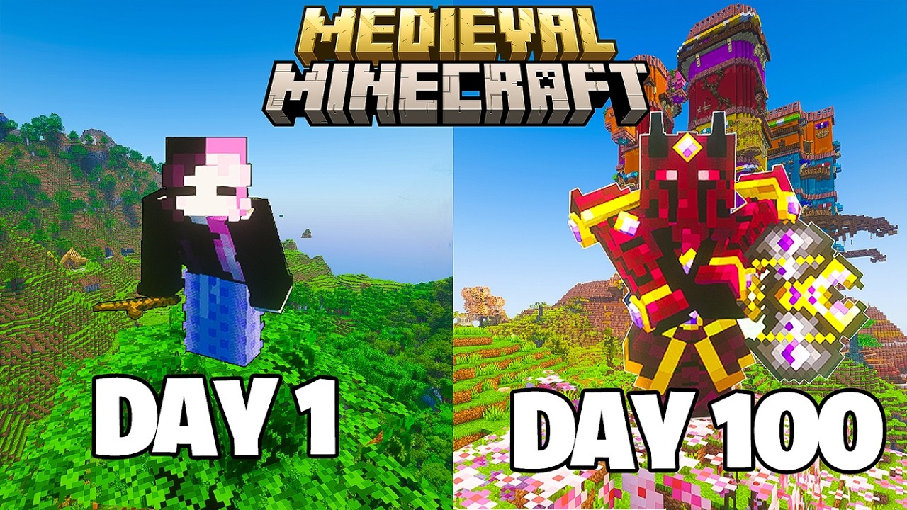 I Survived 100 Days In MEDIEVAL Minecraft! - YouTube