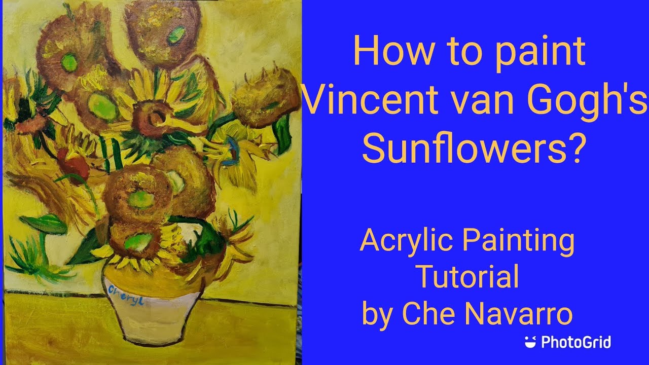 HOW TO PAINT THE SUNFLOWERS by Vincent van Gogh | STEP BY STEP Acrylic ...