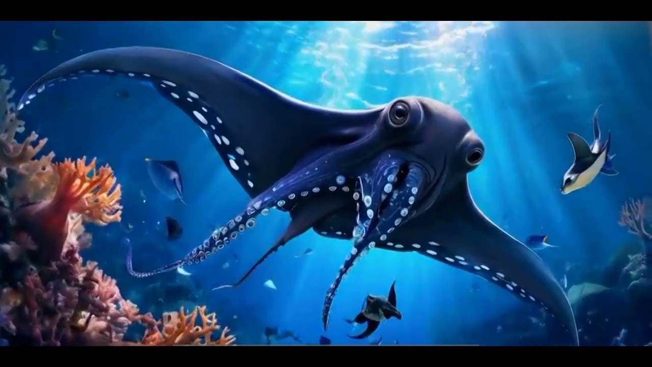 sea animals.; amazing view under the sea..; animated video ...