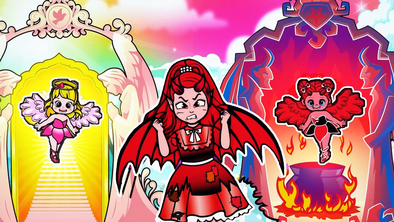 DIY Paper Dolls | Angel vs Demon: Who Will Rapunzel Choose? | Rapunzel ...