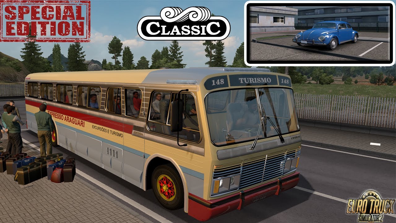 ETS 2 MOD BUS CLASSIC CIFERAL LIDER SC (E UM FUSCA) CRISTALINA X ...