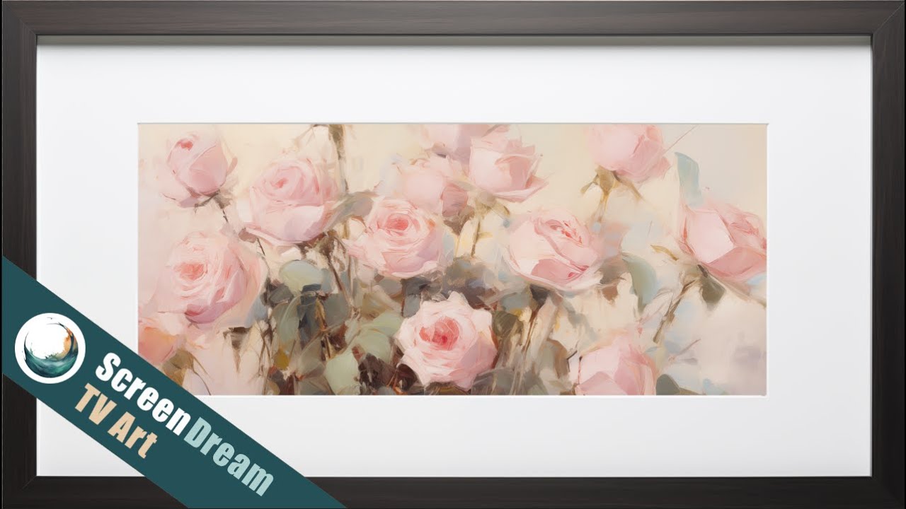 Floral TV Art - Vintage Pink Roses | Floral TV Artwork | Floral ...