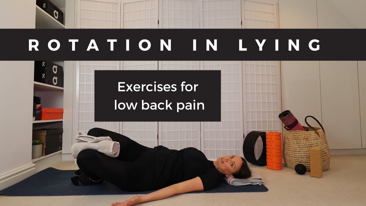 rotation in lying exercises for back pain - YouTube