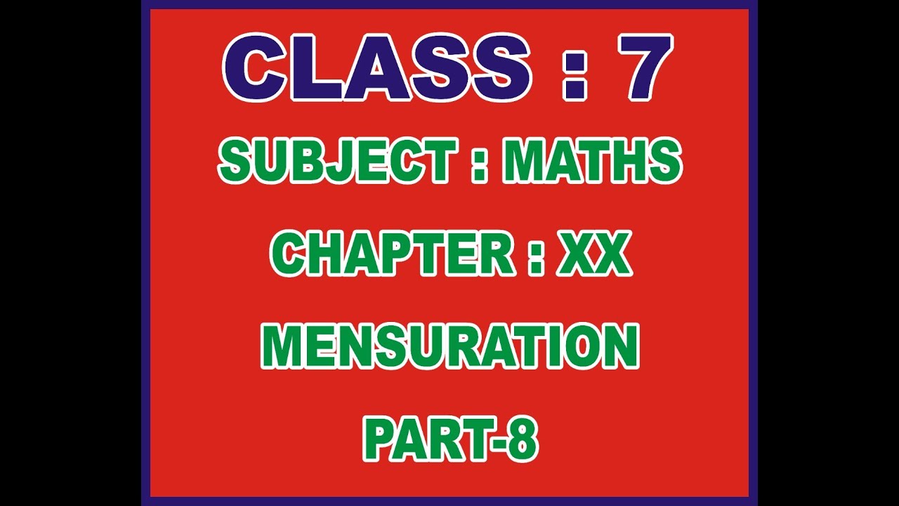 mensuration problem set 7 class 10 | tricks to learn mensuration ...