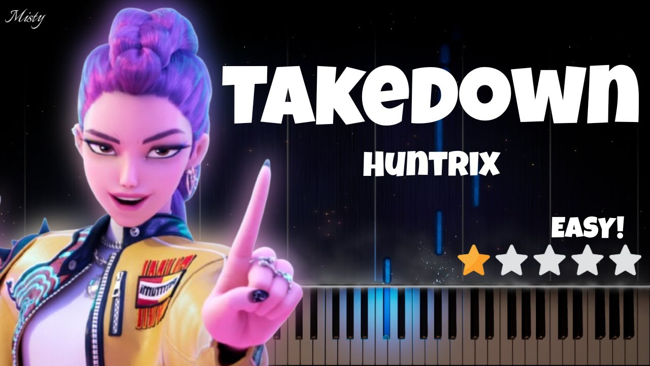 Takedown - EASY Piano Tutorial | Kpop Demon Hunters - YouTube