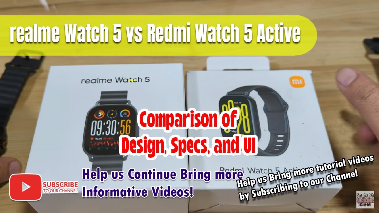 realme Watch 5 vs Redmi Watch 5 Active Smartwatch - Comparison Review ...