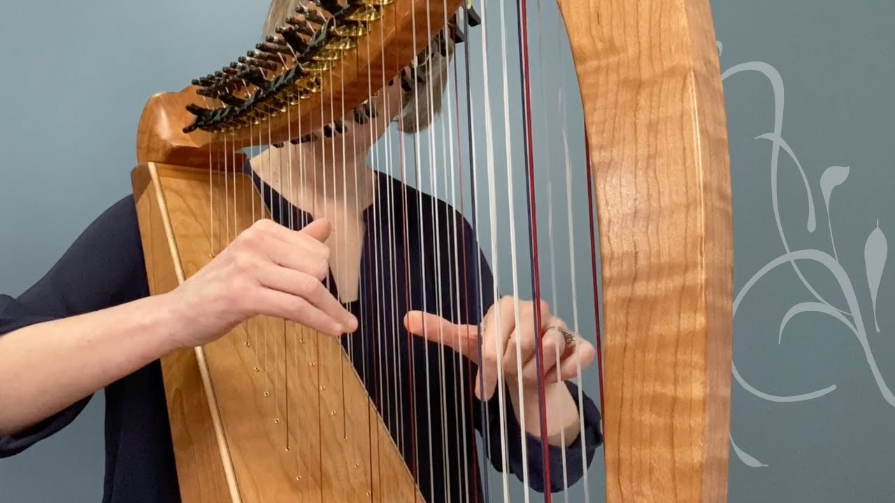 THE ASH GROVE double strung harp music by Anne Crosby Gaudet - YouTube