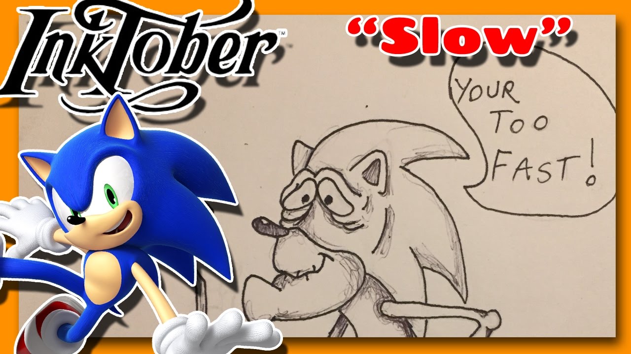 Grandpa Sonic│Drawing Time Lapse│Inktober Day 23 - Slow - YouTube