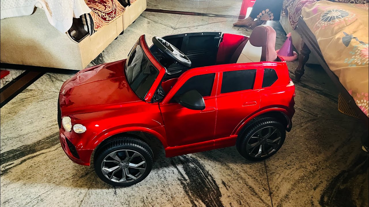 BABY ELECTRIC TOY CAR SETUP & UNBOXING 🚘 RED COLOUR - YouTube