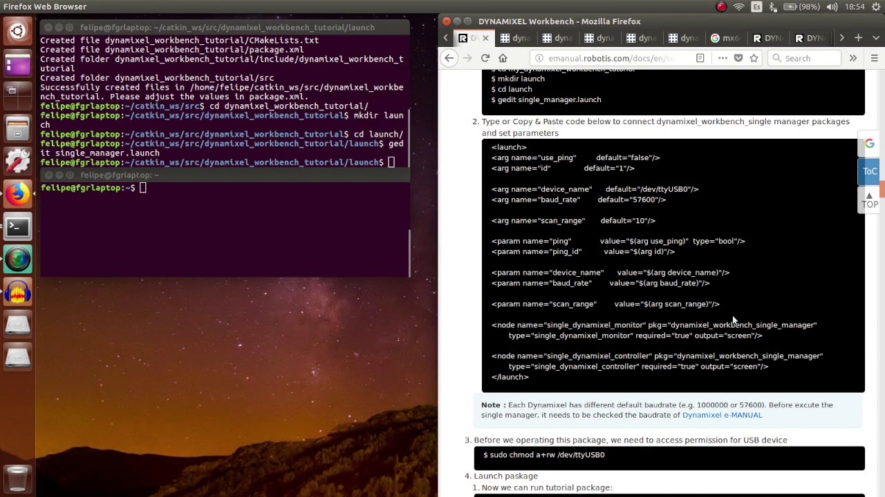Manejo de motores dynamixel usando Workbench para ROS - Robotica UNAL - YouTube