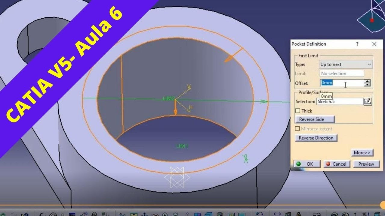 AULA 06 - PAD e POCKET - EXTRUDE E CUT EXTRUDE | CATIA V5 - YouTube