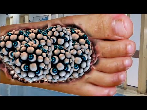ASMR how to remove Legs trypophobia infected foot ! ASMR severely ...