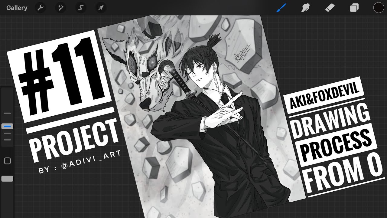 Aki Hayakawa & Fox Devil (Kon Pose) - Chainsawman - Drawing Process ...