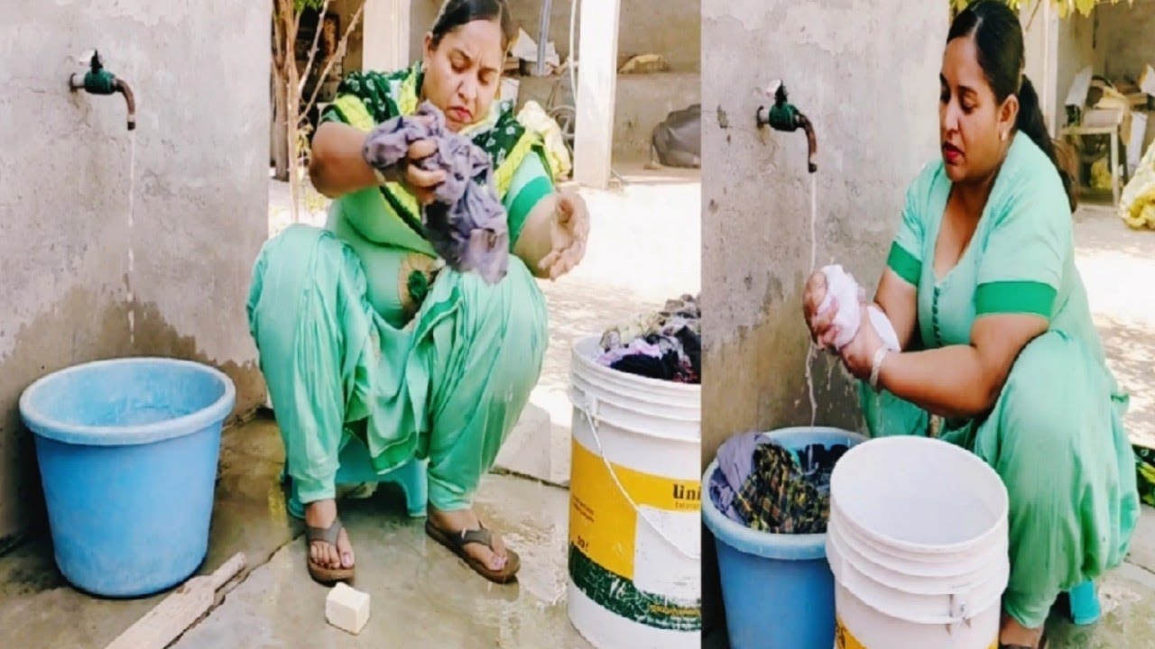 cloth washing ||@raman punjabi vlog - YouTube