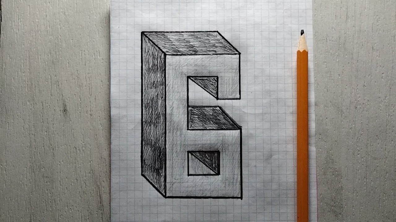 how to draw number 6 in 3D? NUMBER "SIX" 3D. 3D. drawing number 6. 3d ...