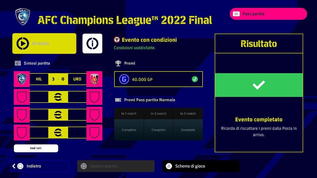 eFootball 2023 Evento AFC Champion League seconda volta Finale - YouTube