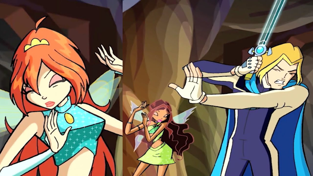 Stella blinds everyone while attacking some cave monsters | Winx Club ...